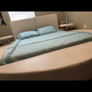 Bedding | Italian Leather Bed With Round Tables | Poshmark